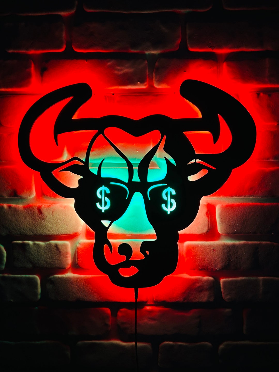 Bull Led Sign, Animal Neon Sign, Dolar Lover, Personalized Gift, Kids ...