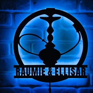 Custom Shisha Hookah Wood Led Sign, Narghile Neon Sign, Personalized ...