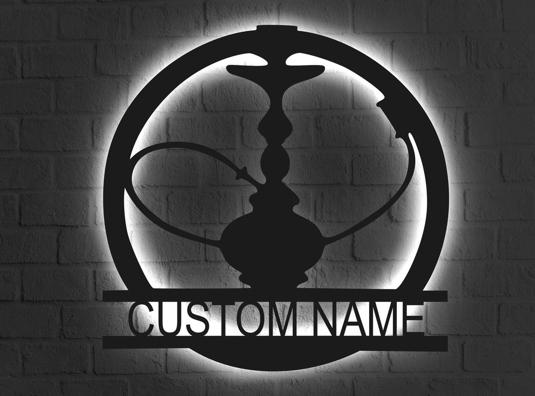 Custom Shisha Hookah Wood Led Sign, Narghile Neon Sign, Personalized ...