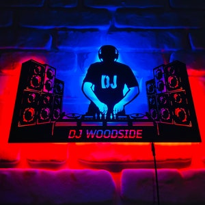 Custom DJ Headphone LED Neon Sign, Personalized Music Studio Decor ...