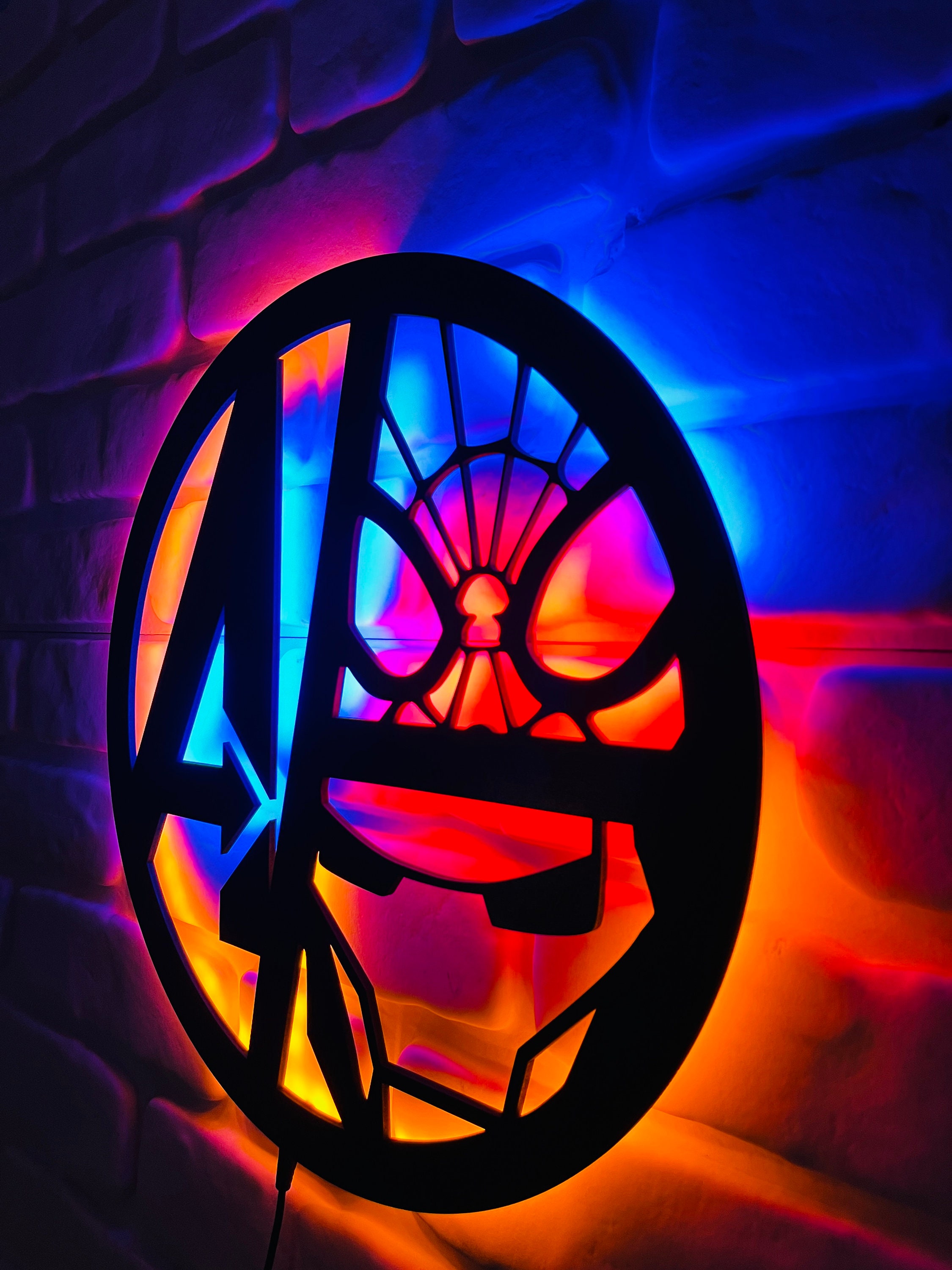 Avengers Logo LED Wall Light, Superhero Mood Lighting, Marvel Fan Room ...