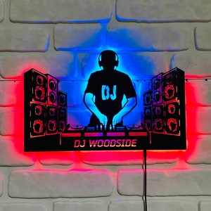 Custom DJ Headphone LED Neon Sign, Personalized Music Studio Decor ...
