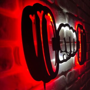 Dynamic Fitness Dumbbell LED Neon Sign, Gym Motivational Light Decor ...