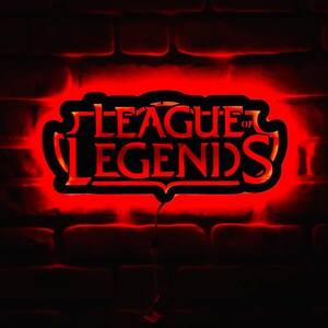 League of Legends Iconic LED Neon Sign, Esports Gaming Wall Decor, Lol ...