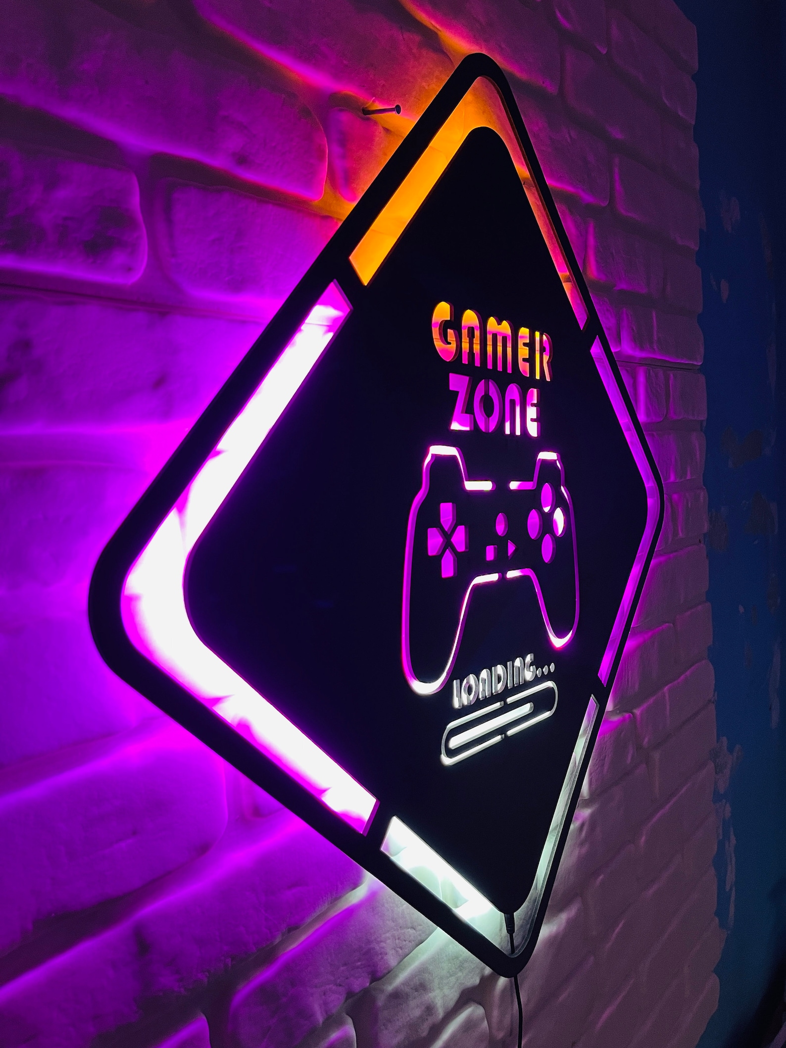 Gamer Zone Led Sign Gamer Room Led Sign RGB Led Lights Wall - Etsy