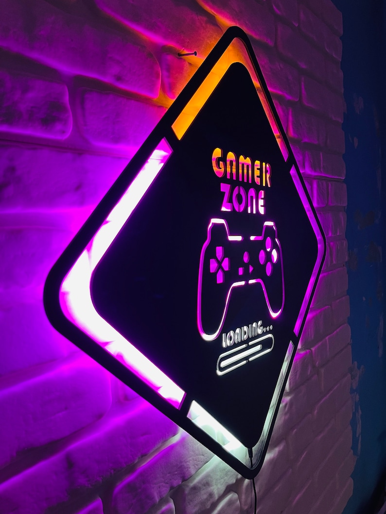 Gamer Zone Led Sign Gamer Room Led Sign Valentine's Day - Etsy
