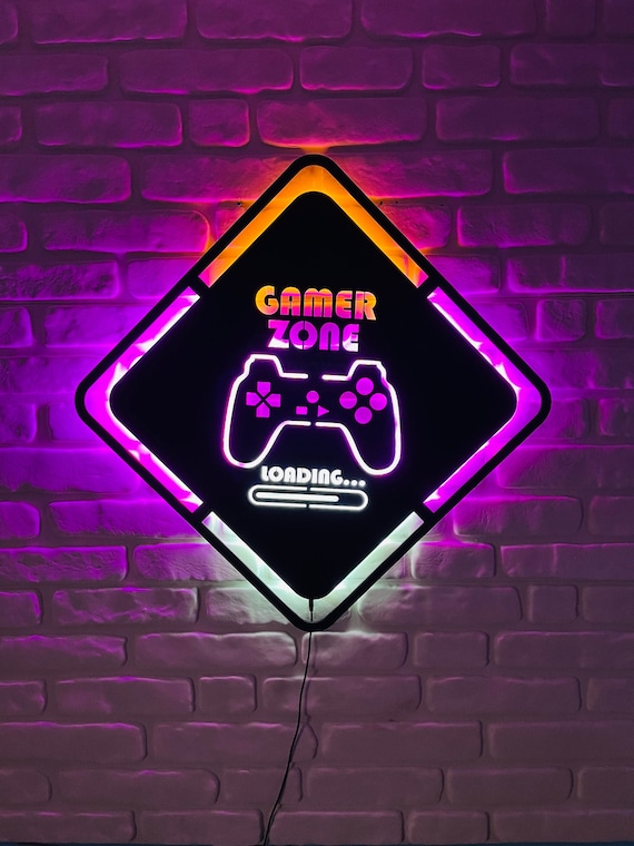 Gamer Zone Led Sign Gamer Room Led Sign RGB Led Lights Wall - Etsy