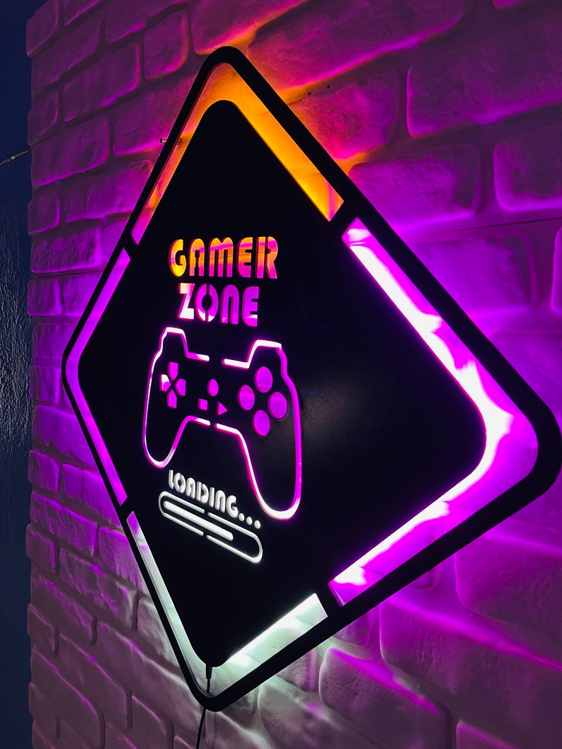 Gamer Zone Led Sign Gamer Room Led Sign Christmas Gift Wall - Etsy