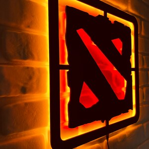 Dota Inspired LED Sign, Iconic Video Game Logo Light, Gaming Room Wall ...