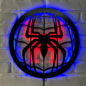 Spider-man LED Neon Sign, Superhero Wall Art, Marvel Comic Decor ...