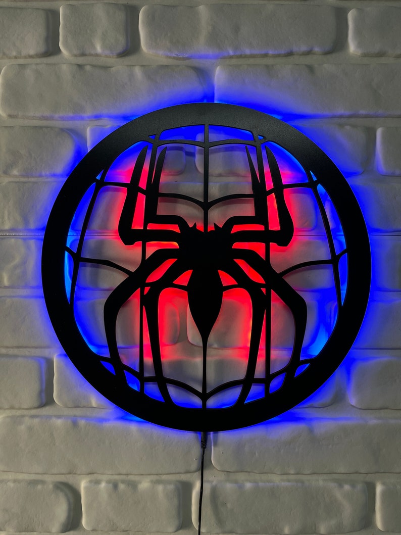 Spider-man LED Neon Sign, Superhero Wall Art, Marvel Comic Decor ...