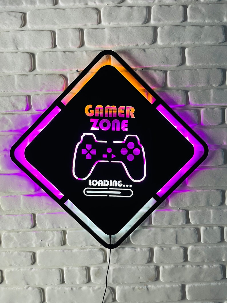 Gamer Zone Led Sign Gamer Room Led Sign RGB Led Lights Wall - Etsy