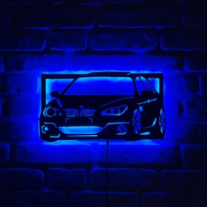 Sleek German Car Front LED Wall Art, Luxury Vehicle Night Light ...