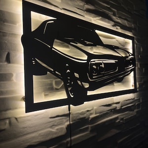 Classic Muscle Car LED Wall Light, Vintage Automobile Art, Man Cave ...