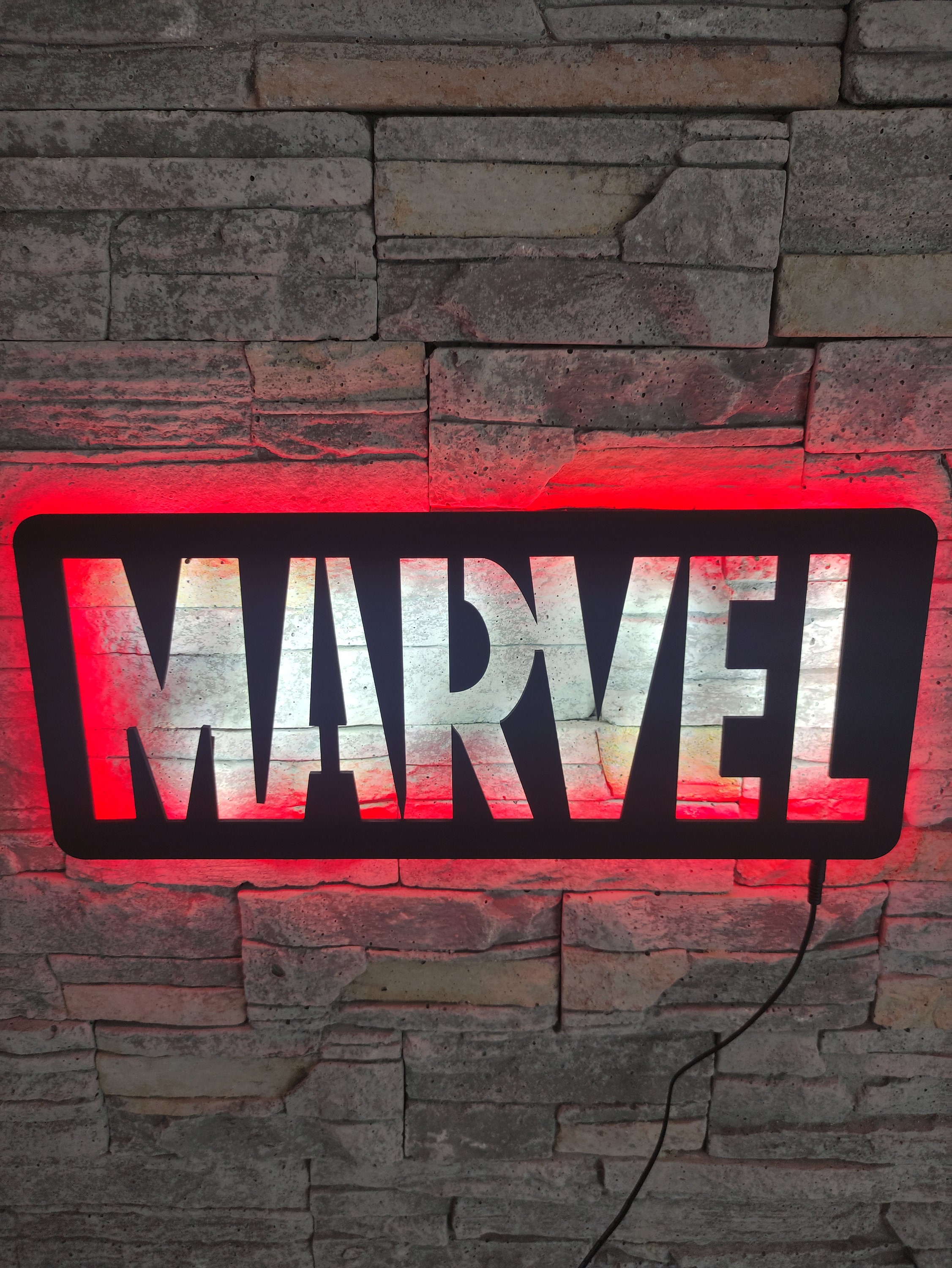 Marvel Heroic LED Neon Sign, Superhero Emblem Wall Light, Comic Book ...