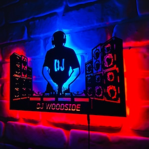Custom DJ Headphone LED Neon Sign, Personalized Music Studio Decor ...