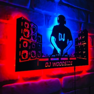Custom DJ Headphone LED Neon Sign, Personalized Music Studio Decor ...