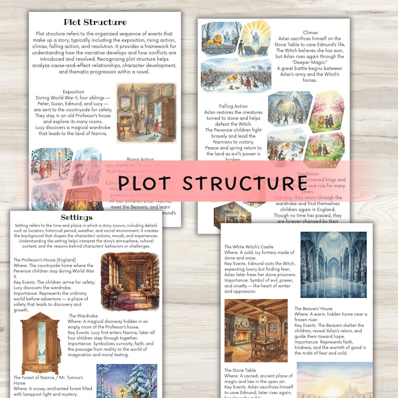 Narnia Novel Study, the Lion, the Witch and the Wardrobe Book Companion ...