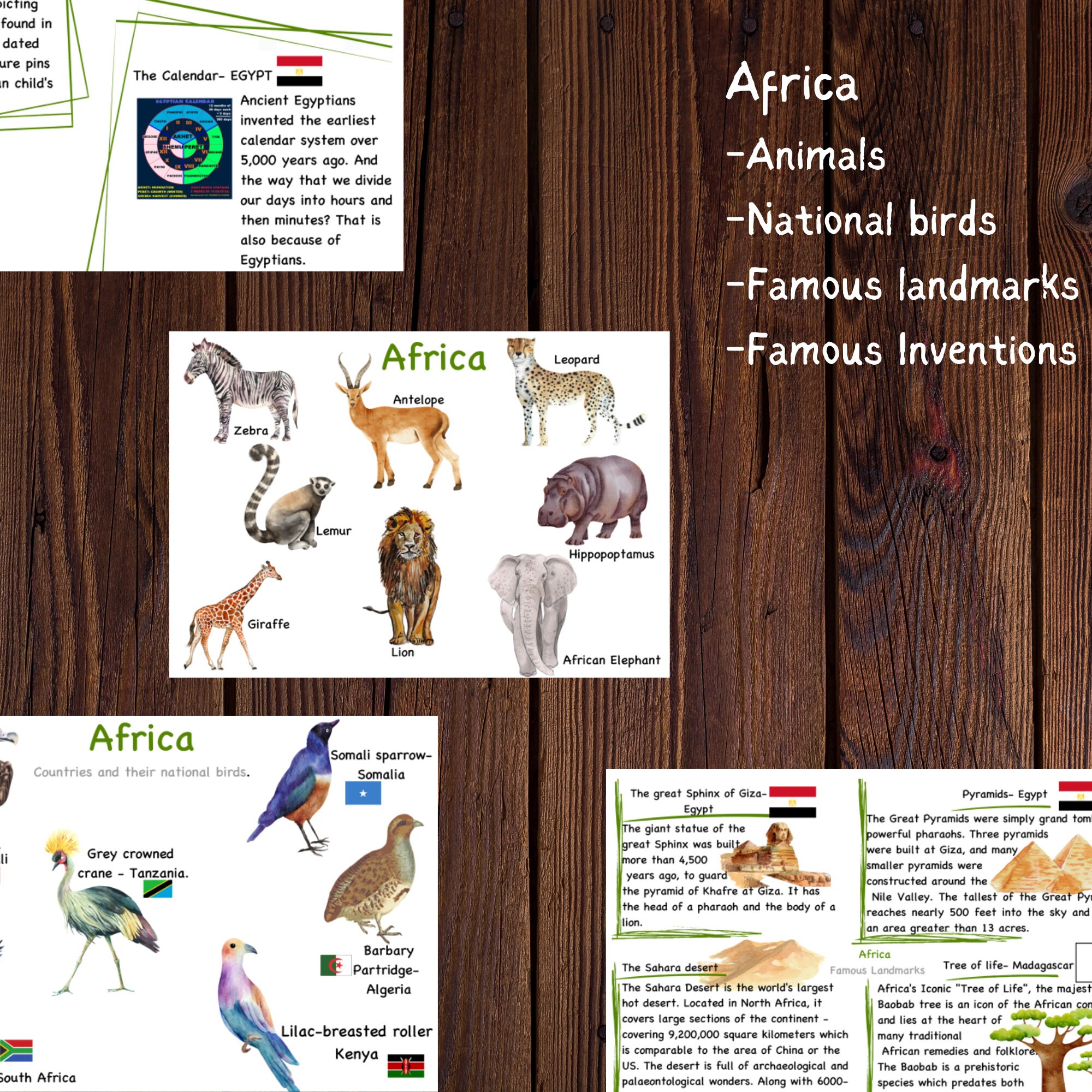 Continents Unit Printable Continents Landmarks Continents - Etsy