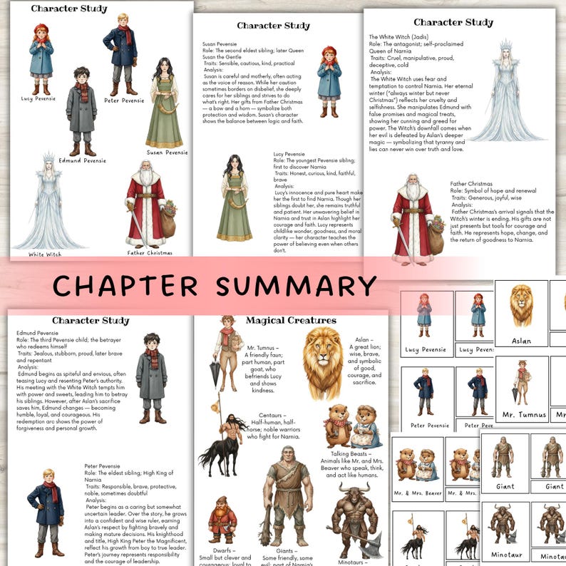 Narnia Novel Study, the Lion, the Witch and the Wardrobe Book Companion ...