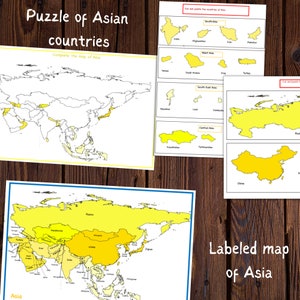 Asia Unit Printable, Asia Puzzle, Asia 3 Part Cards, Asia Landmarks ...