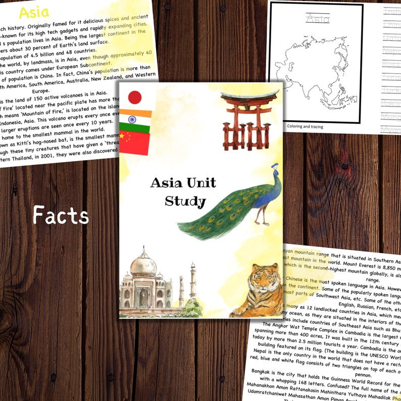 Asia Unit Printable, Asia Puzzle, Asia 3 Part Cards, Asia Landmarks ...