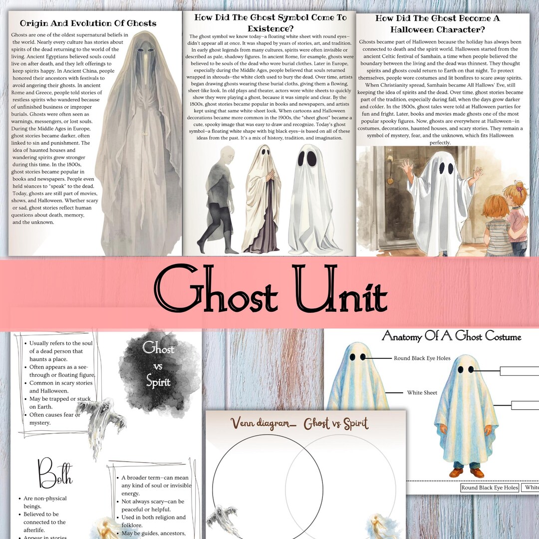 GHOST MINI UNIT, Ghost Printable, Ghost Worksheet, Halloween Printable ...