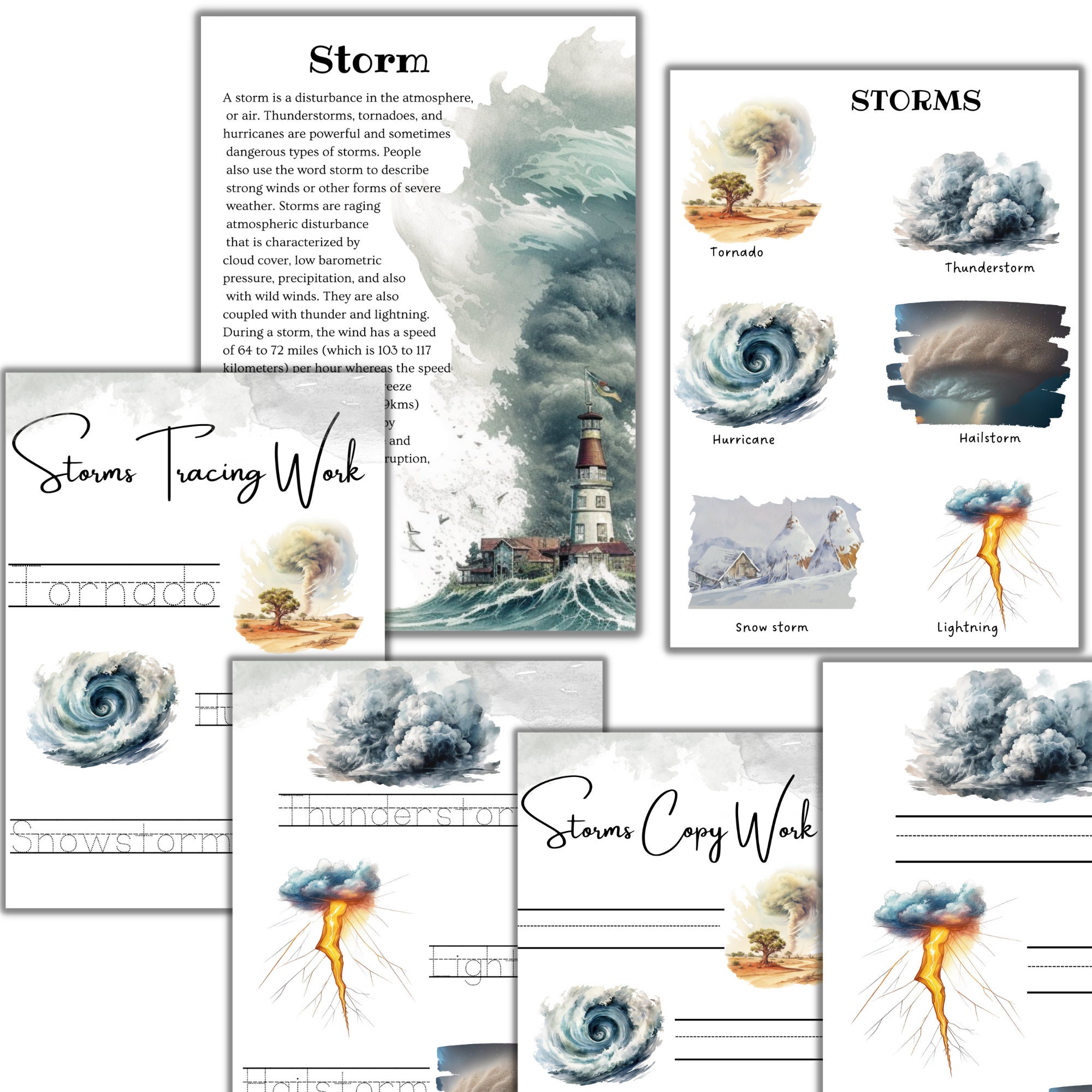 Storm Unit Study, Storm Activities, Tornado Unit, Thunderstorm ...