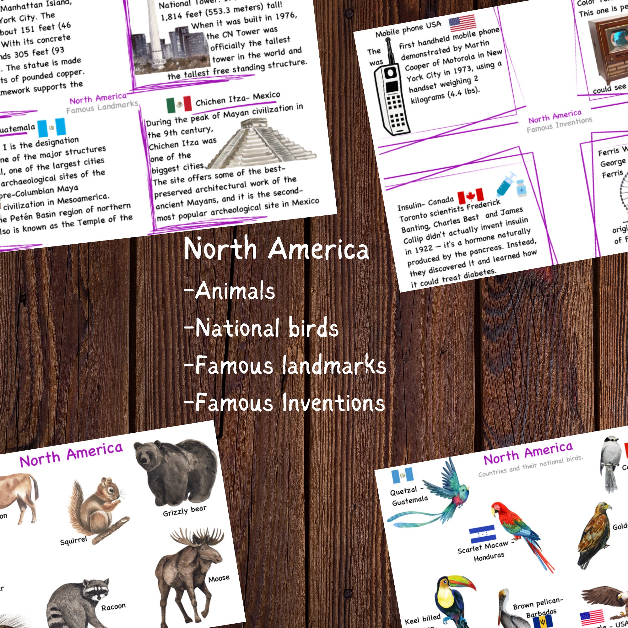 Continents Unit Printable Continents Landmarks Continents - Etsy