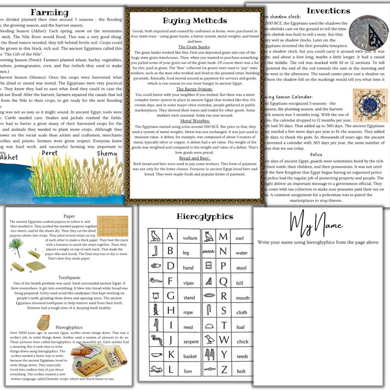 Ancient Egypt Unit Study, Ancient Egypt Activities, Montessori History ...