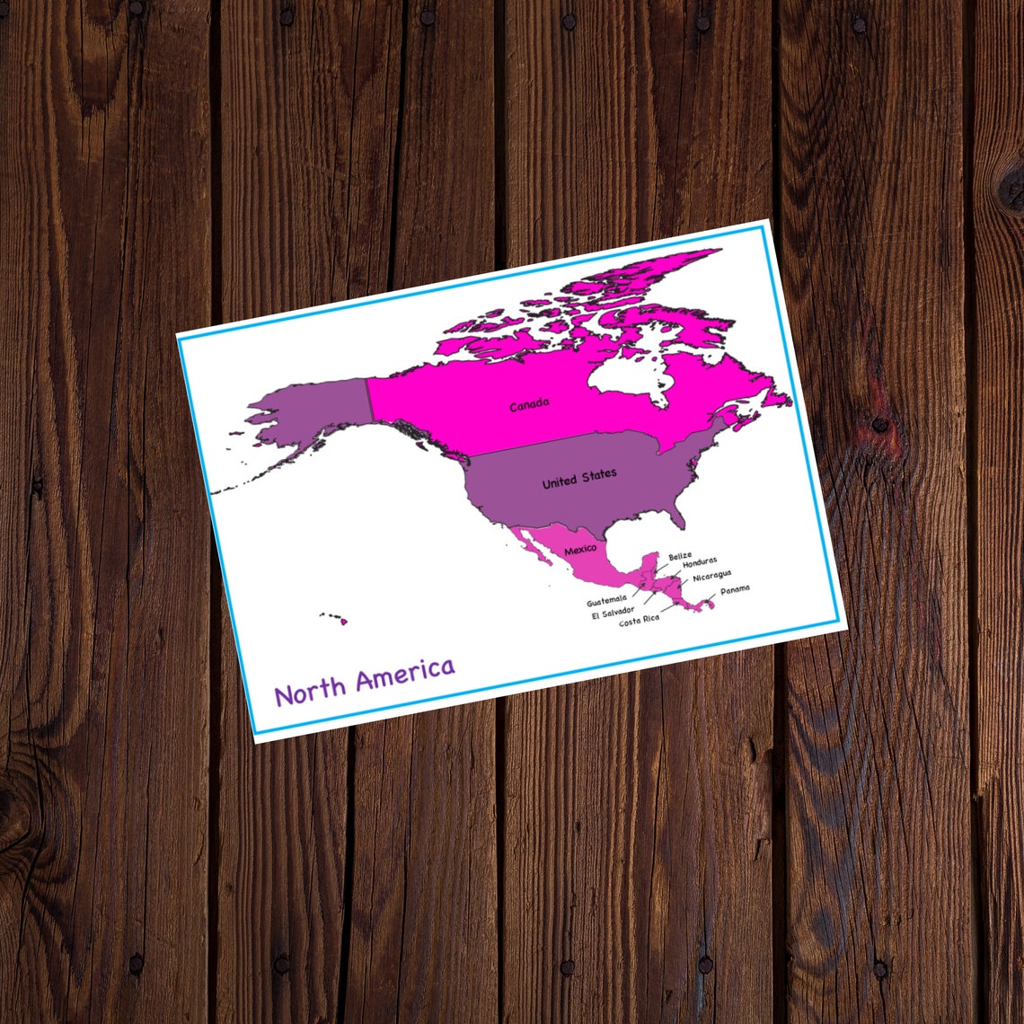 Montessori World Map Printable Geography Unit Homeschool - Etsy