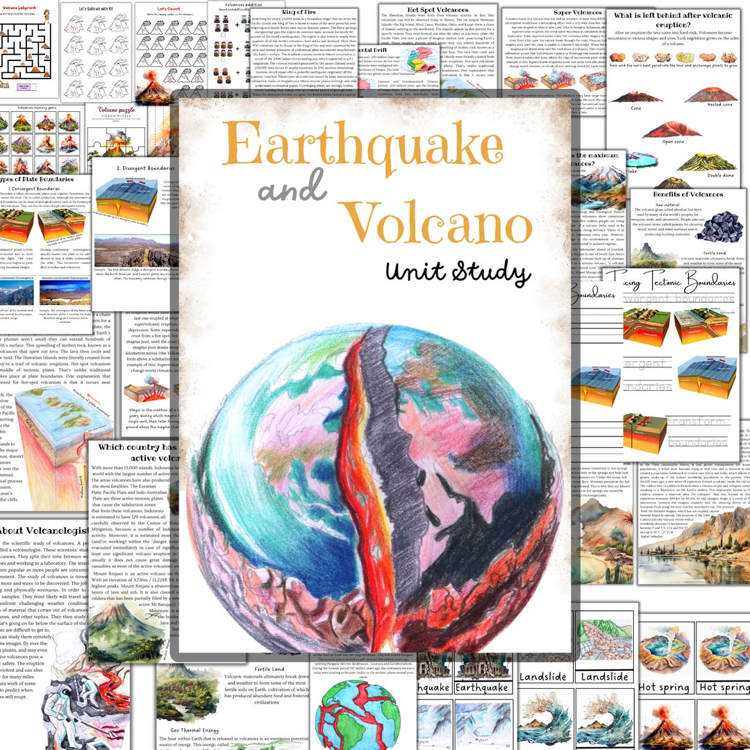 Earthquake Unit Study, Volcano Unit Study, Tectonic Plates Unit Study ...