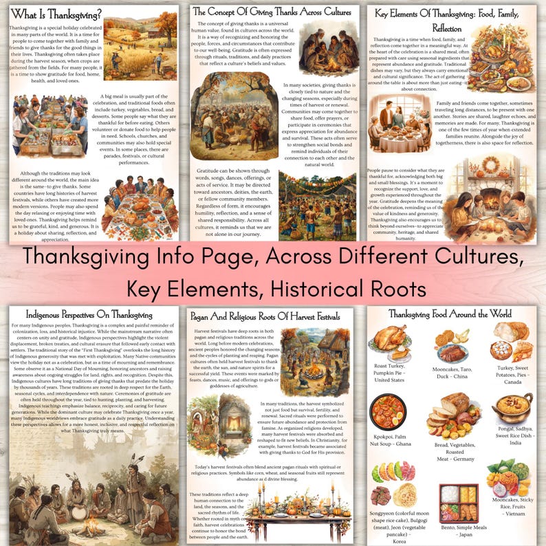 THANKSGIVING AROUND the WORLD Unit Study, Thanksgiving Unit Study ...