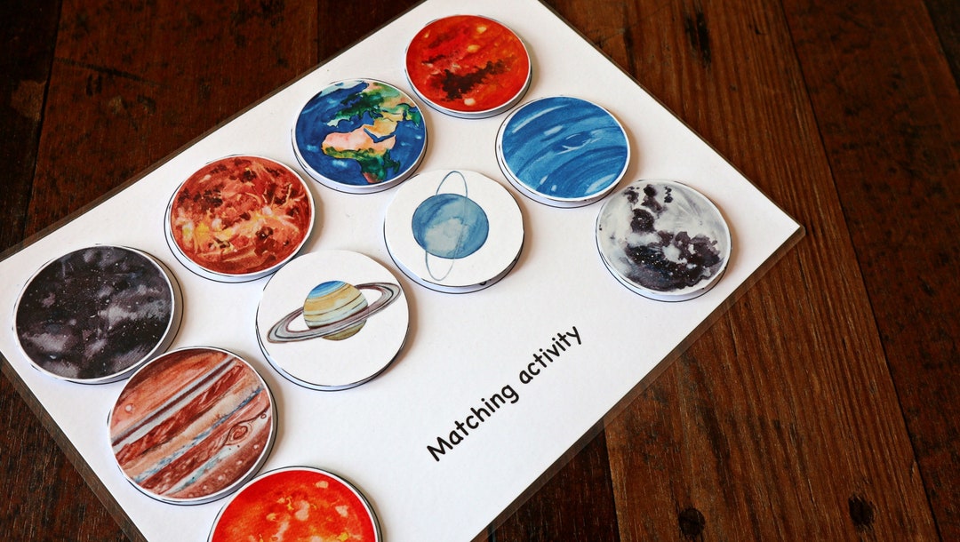 Planets Matching Printable, Astronomy Book Binder, Solar System ...
