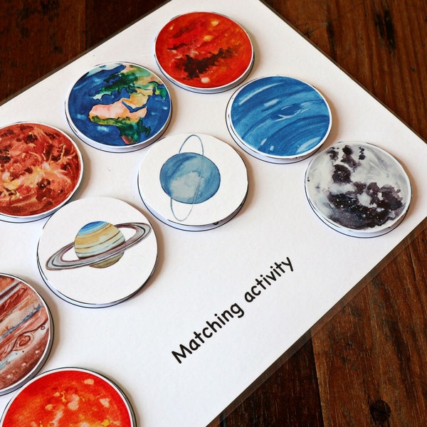 Planets Matching Printable, Astronomy Book Binder, Solar System ...