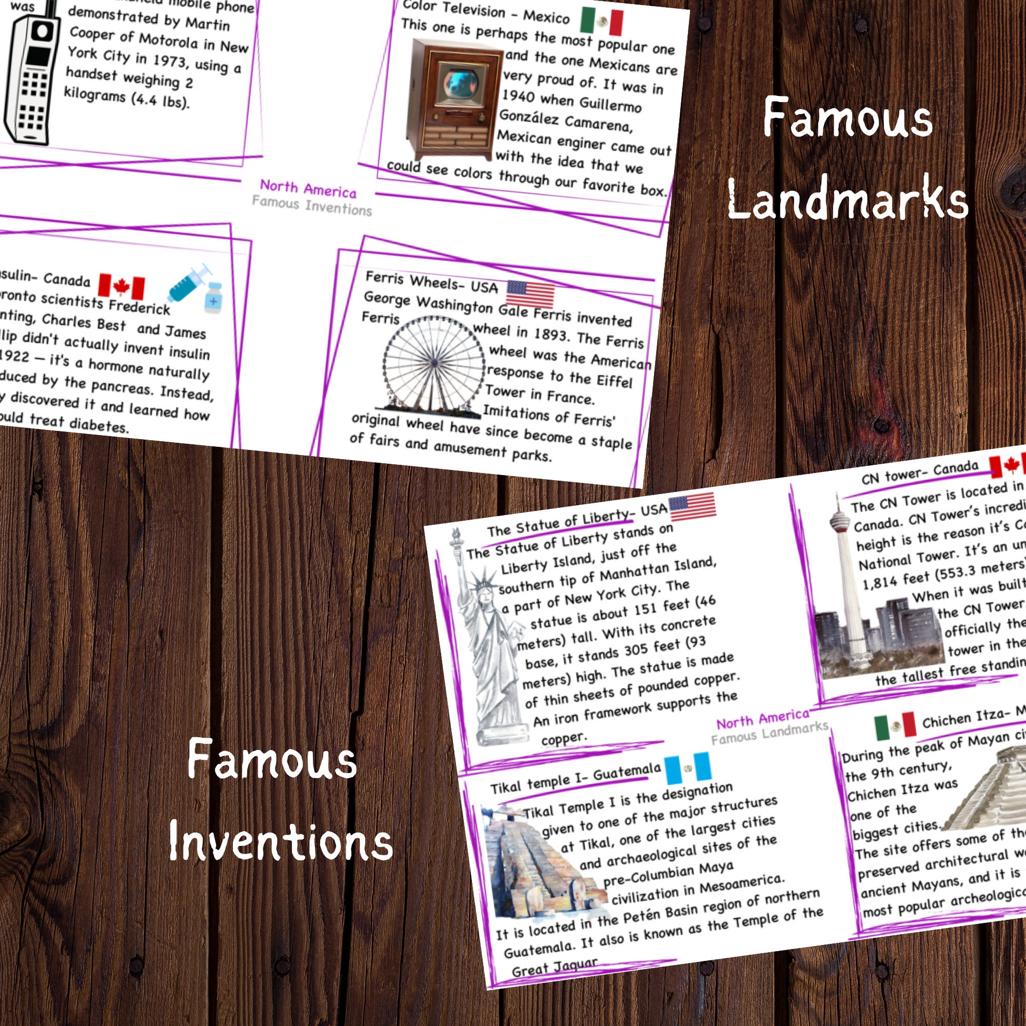 North America Unit Printable, North America Landmarks, North America ...