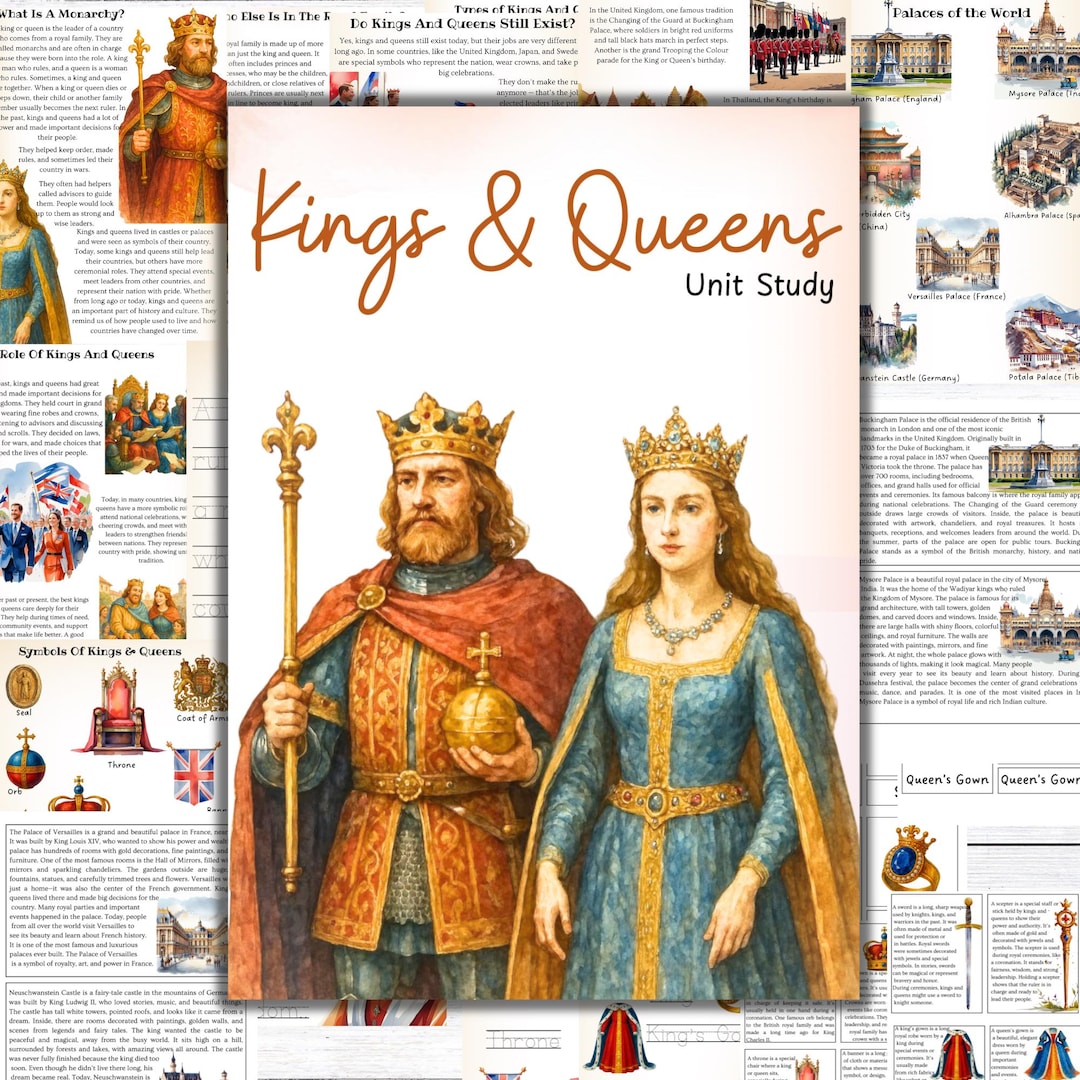 Kings and Queens Unit Study, Monarchy Unit Study, Medieval Times Unit ...