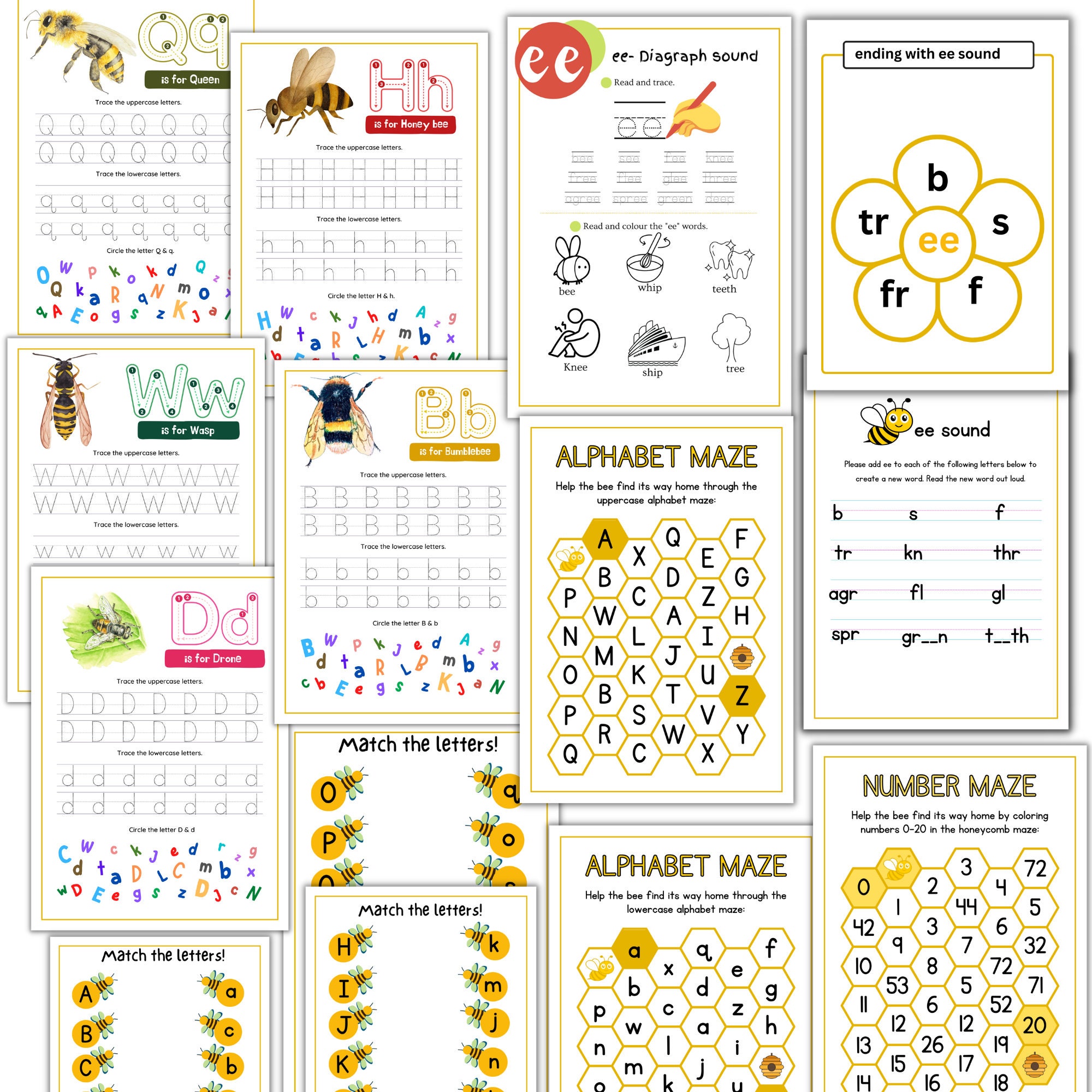 Honey Bee Unit Study Honey Bee Puzzle Printable Honey Bees - Etsy