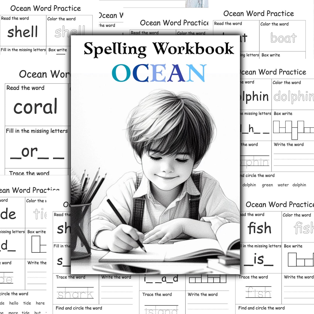 Ocean Spelling Practice, Ocean Vocabulary Practice, Ocean Unit - Etsy