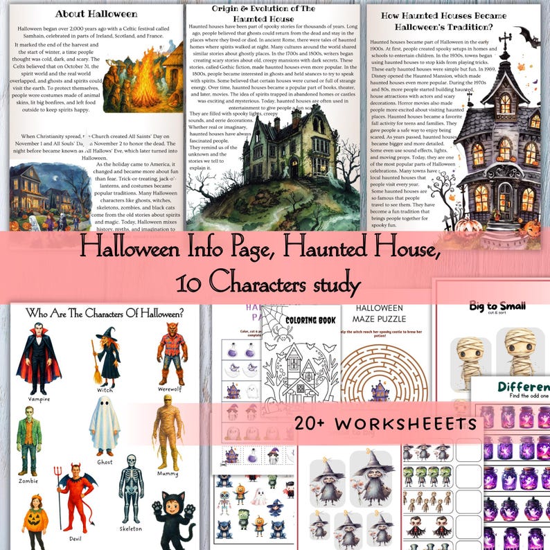 Halloween Characters Unit Study, Halloween Lesson Plans, Halloween ...