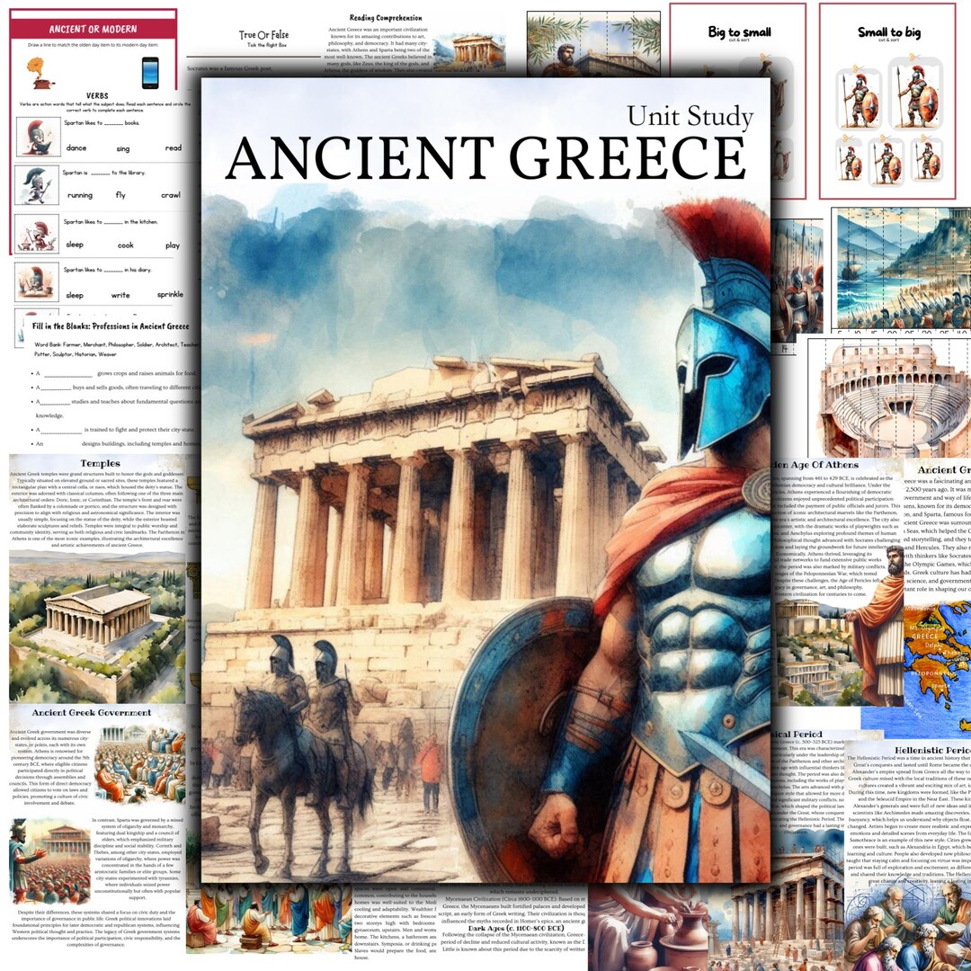 Ancient Greece Unit Study, History Unit, Greece Printables, Greece ...