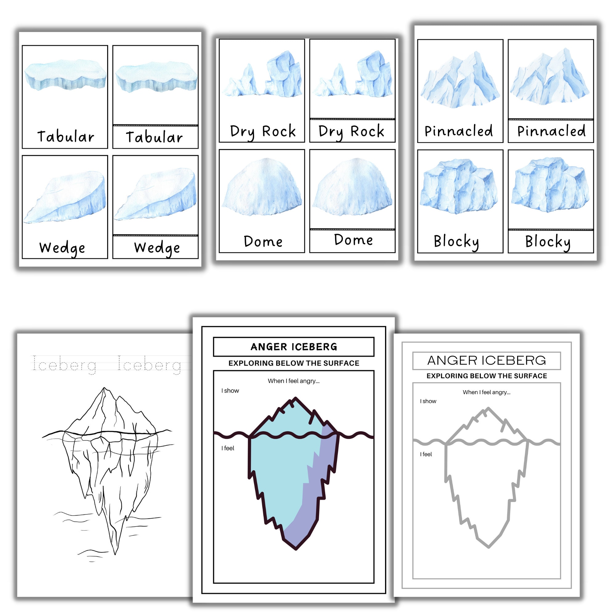 Iceberg Mini Unit, Winter Printable Activity, Antarctica Activity ...