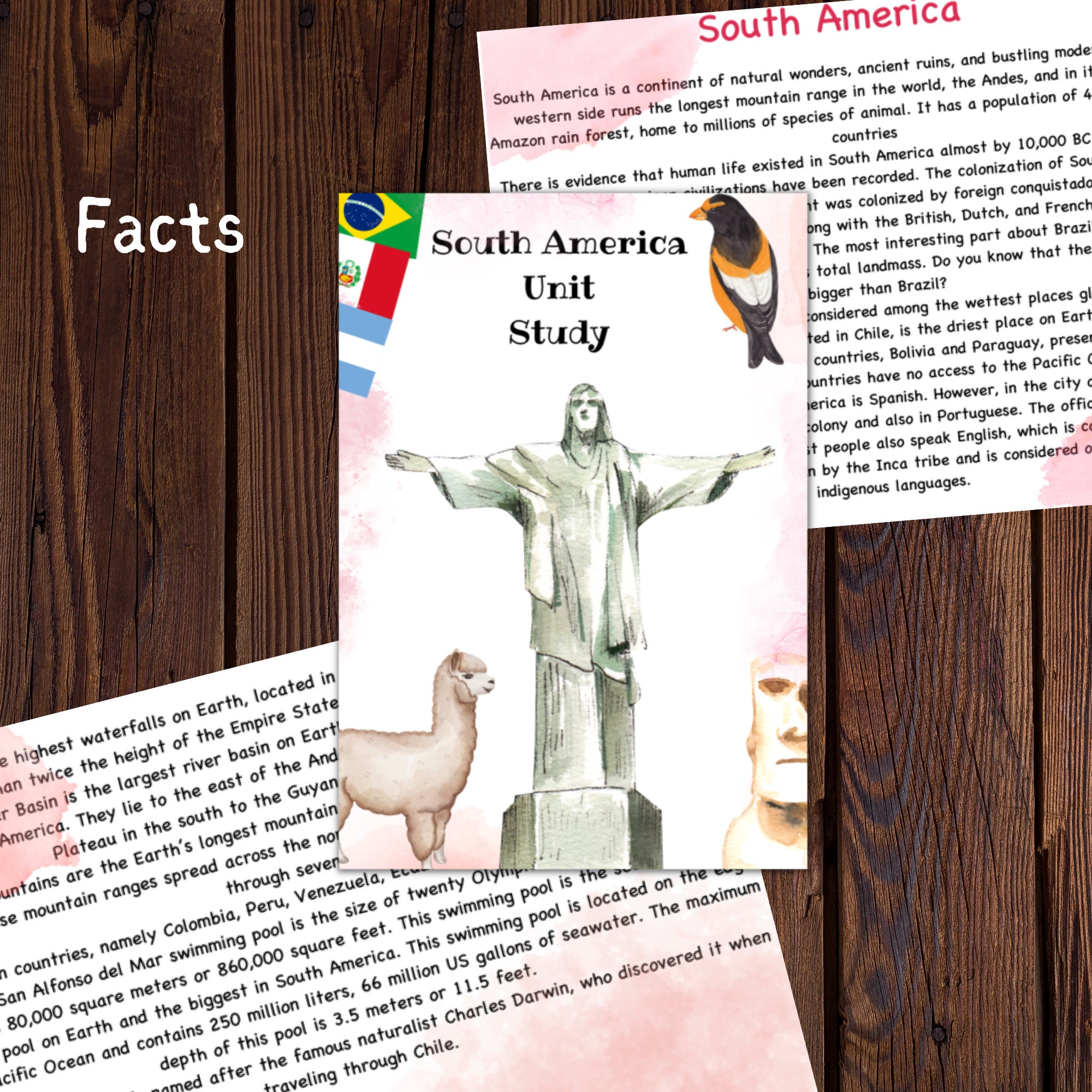 South America Unit Printable, North America Landmarks, South America ...