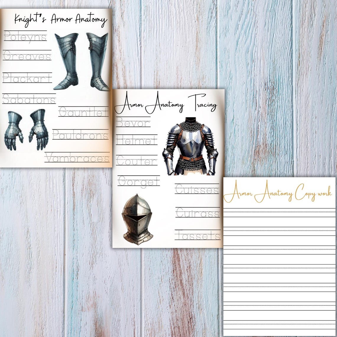 KNIGHT ARMOR ANATOMY, Armor Puzzle, Knight Printable , Knight Worksheet ...