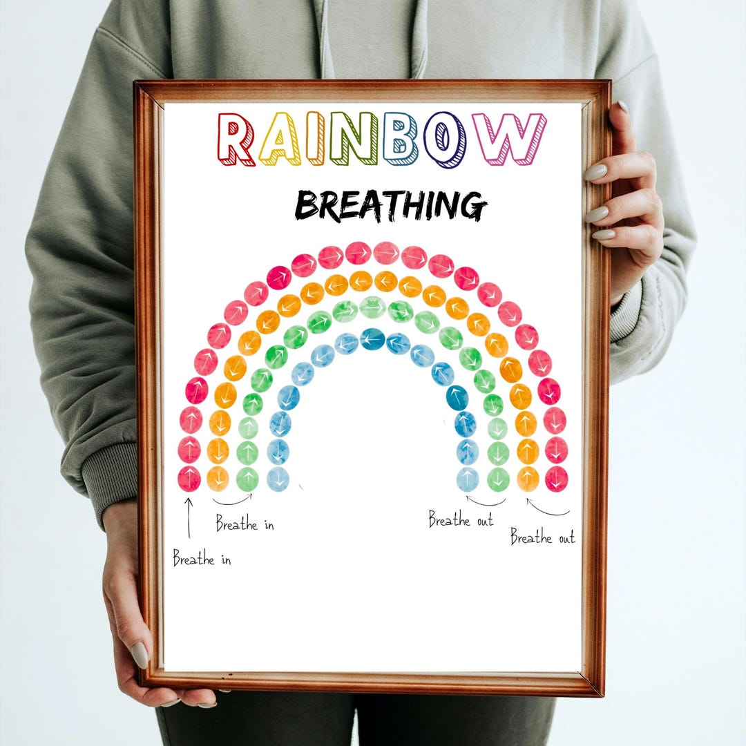 Rainbow Breathing, Calming Corner, Calming Technique, Calming Poster ...