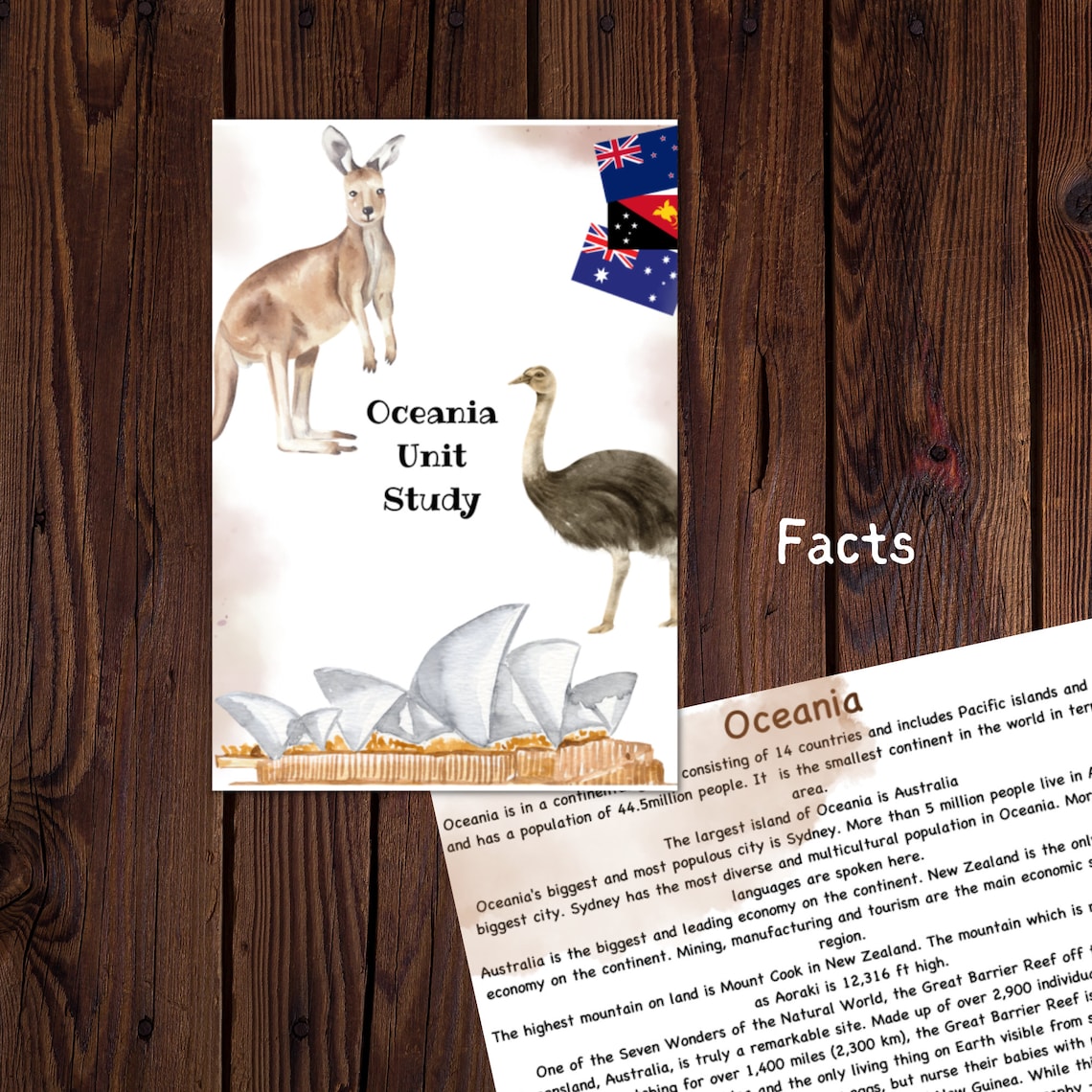 Oceania Unit Printable, Oceania Landmarks, Oceania Animals, Oceania ...