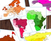 Montessori World Map Printable Geography Unit Homeschool - Etsy UK