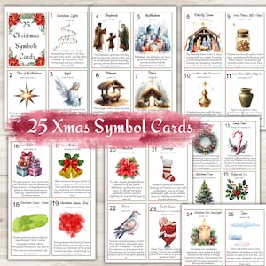 Advent Cards, 25 Christmas Symbol Advent Cards - Etsy