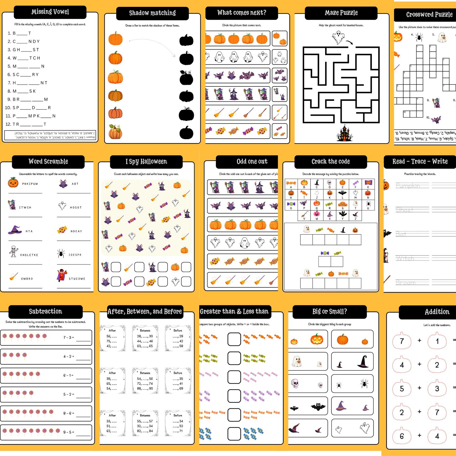 HALLOWEEN UNIT STUDY, Spider Unit Study, Raven Unit Study, Pumpkin Unit ...