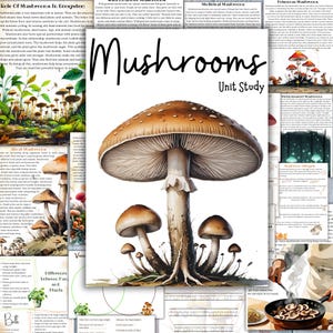 MUSHROOMS UNIT STUDY, Fungi Unit Study, Mushroom Printable, Autumn ...